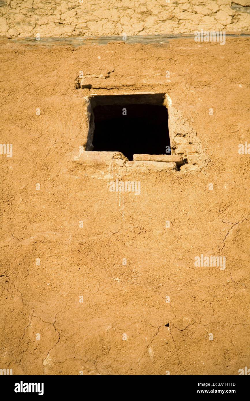 Rural architecture single mud hut with single small window use for ...