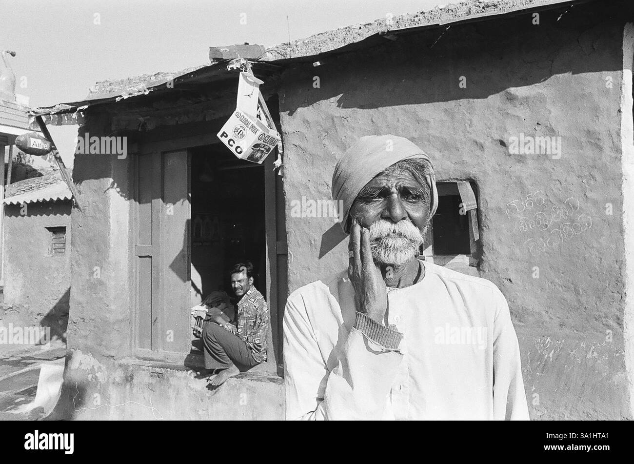Rural man standing india Black and White Stock Photos & Images - Alamy