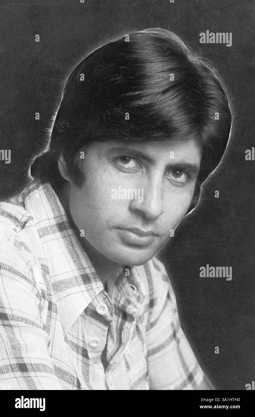 Portrait of South Asian Indian actor Amitabh Bachchan in his early days ...