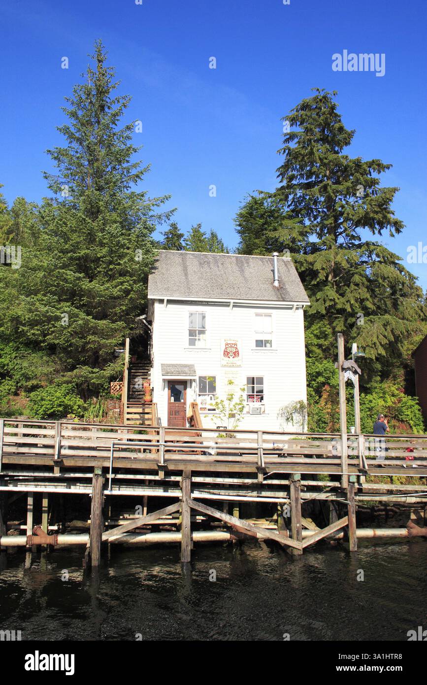 House on wooden platform, Creek street, Ketchikan, Alaska, U.S.A ...