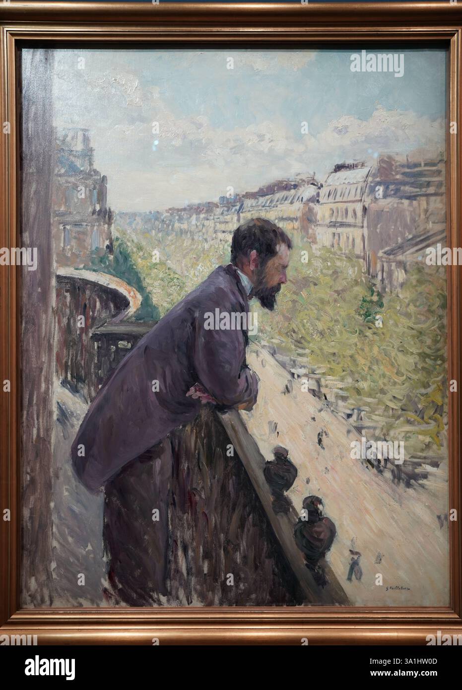 Man on a Balcony (L'Homme au balcon) - Gustave Caillebotte, 1884 Stock ...