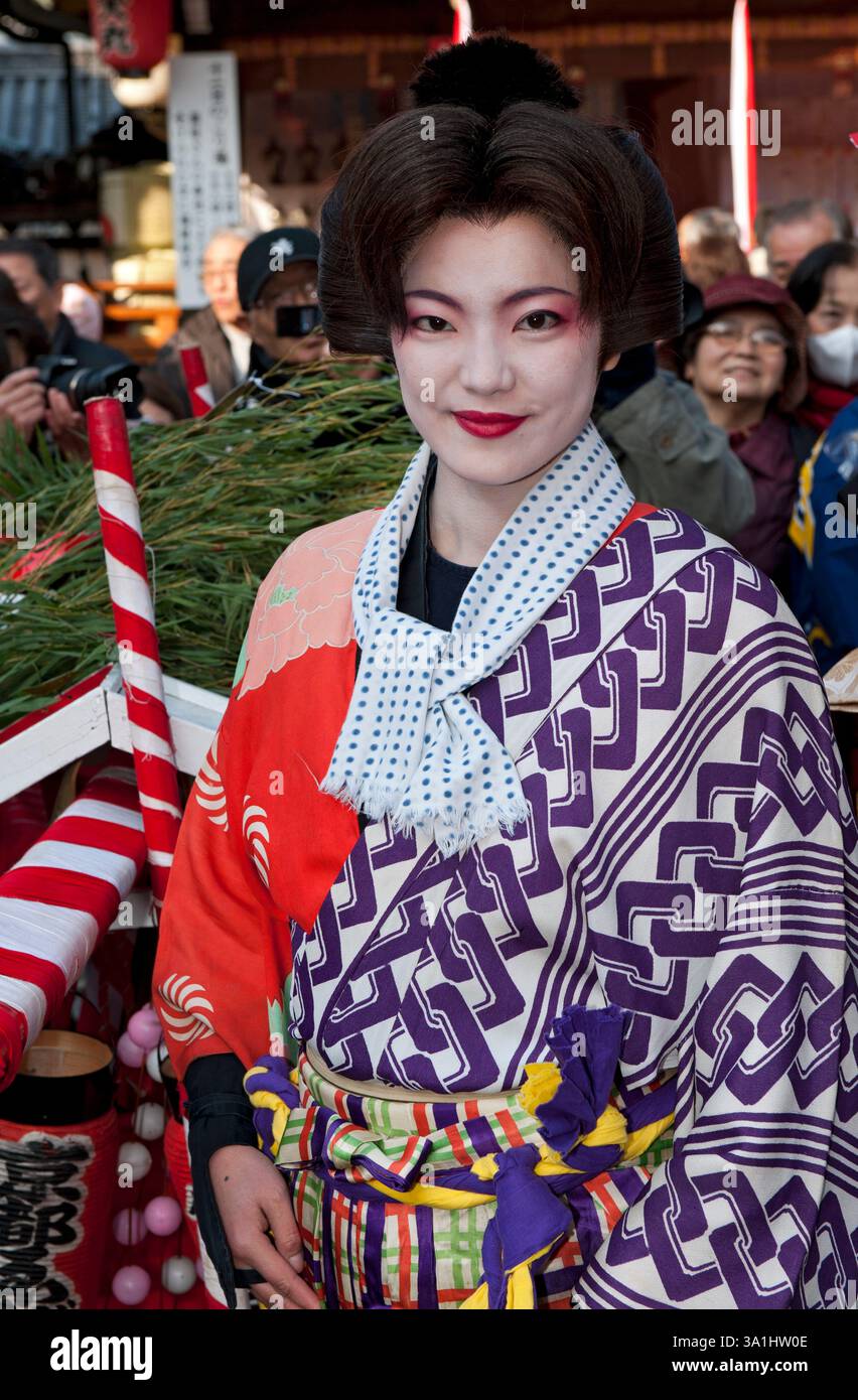 Movie actor from Uzumasa Toei Studios dressed in period costume and ...