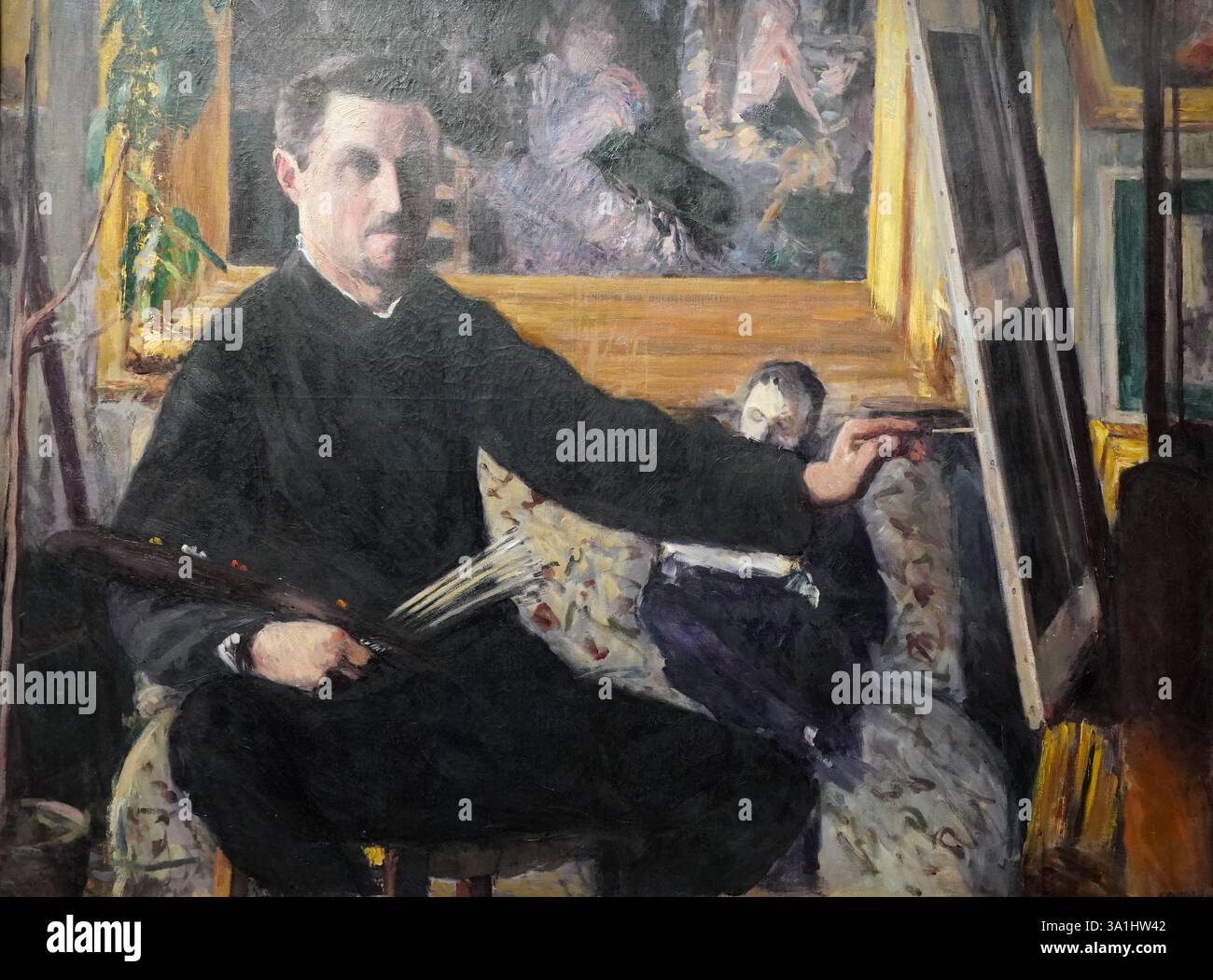 Self-Portrait with an Easel - Gustave Caillebotte, 1879 Stock Photo - Alamy