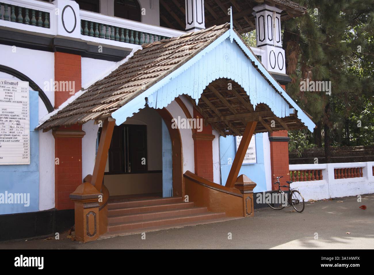 Entrance of structure in area of Our Lady of Lourdes cathedral has ...