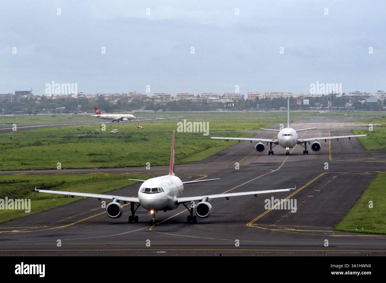 Indian Airlines flight taking off from runaway of Chhatrapati Shivaji ...