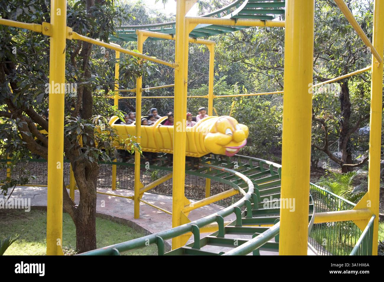 People enjoying roller coaster ride in Amusement park Tikuji ni wadi ...