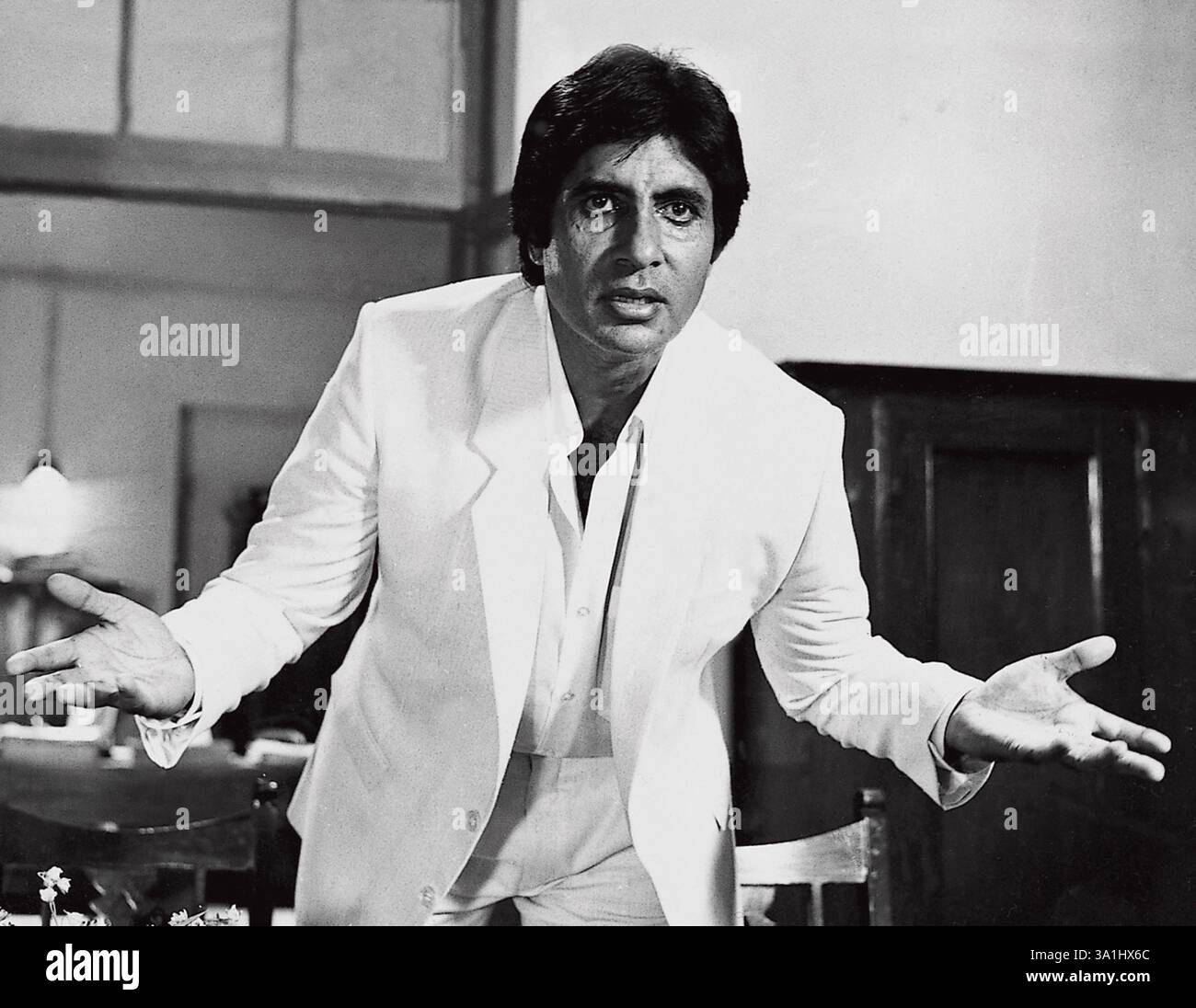 South Asian Indian Bollywood actor Amitabh Bachchan in a film Sharaabi ...