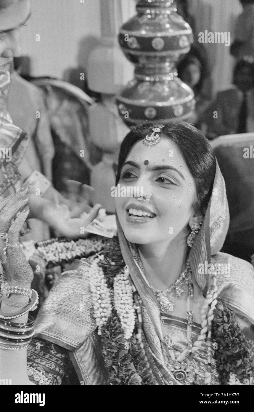 Wedding ceremony of Nita Ambani and Mukesh Ambani son of Dhirubhai Ambani the owner of Reliance ...