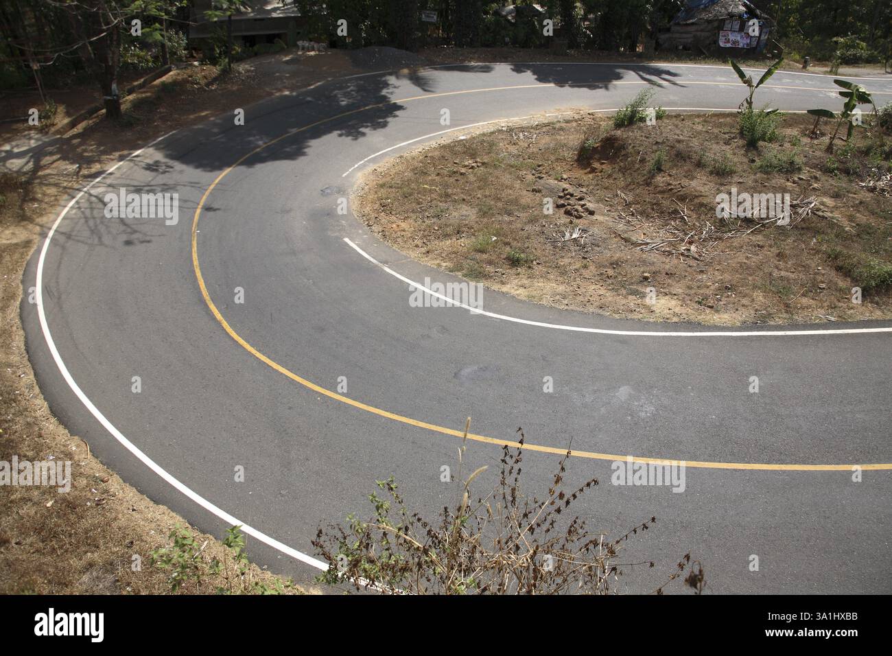 Hair pin bend on the way to Athirapilly, Dist Thrissur, Kerala, India ...