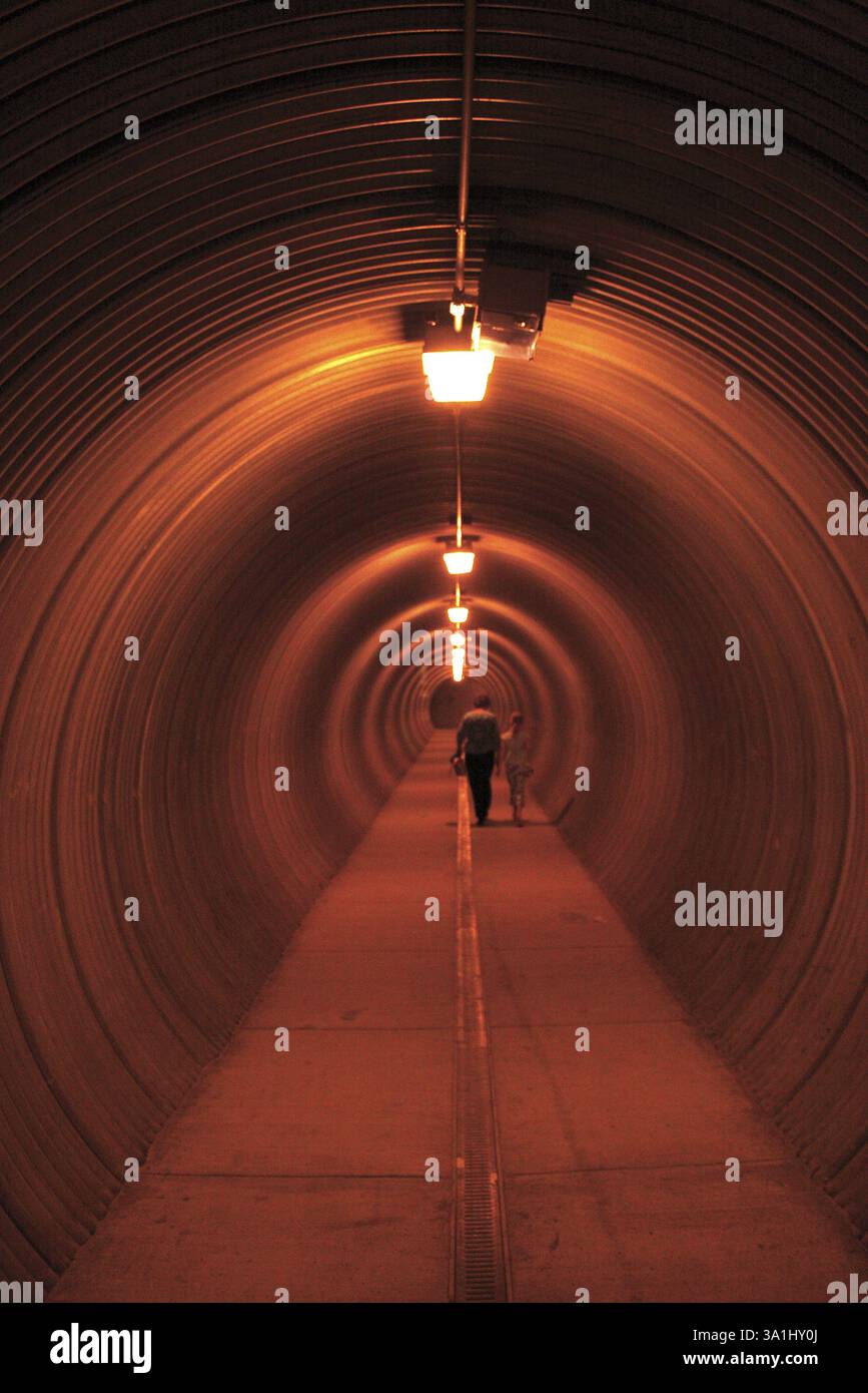 Underground pedestrian subway, Whittier, Alaska, U.S.A. United States ...