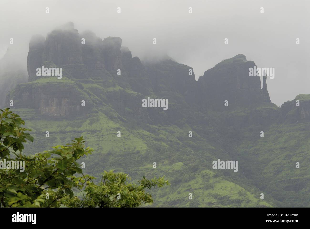 Part of mountain and fort name mahuli in monsoon, district Thane ...