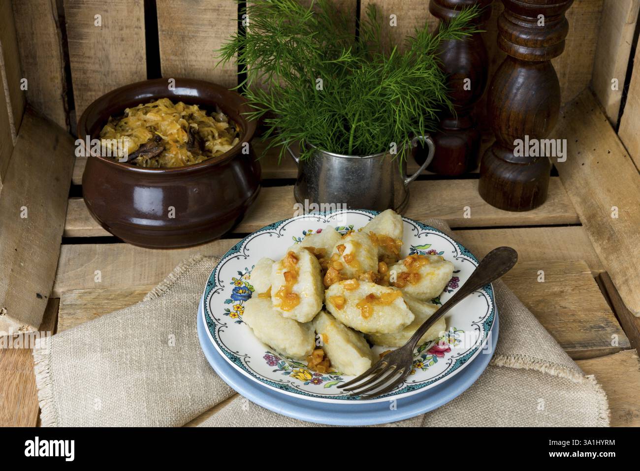 Silesian grey potato dumplings Stock Photo - Alamy