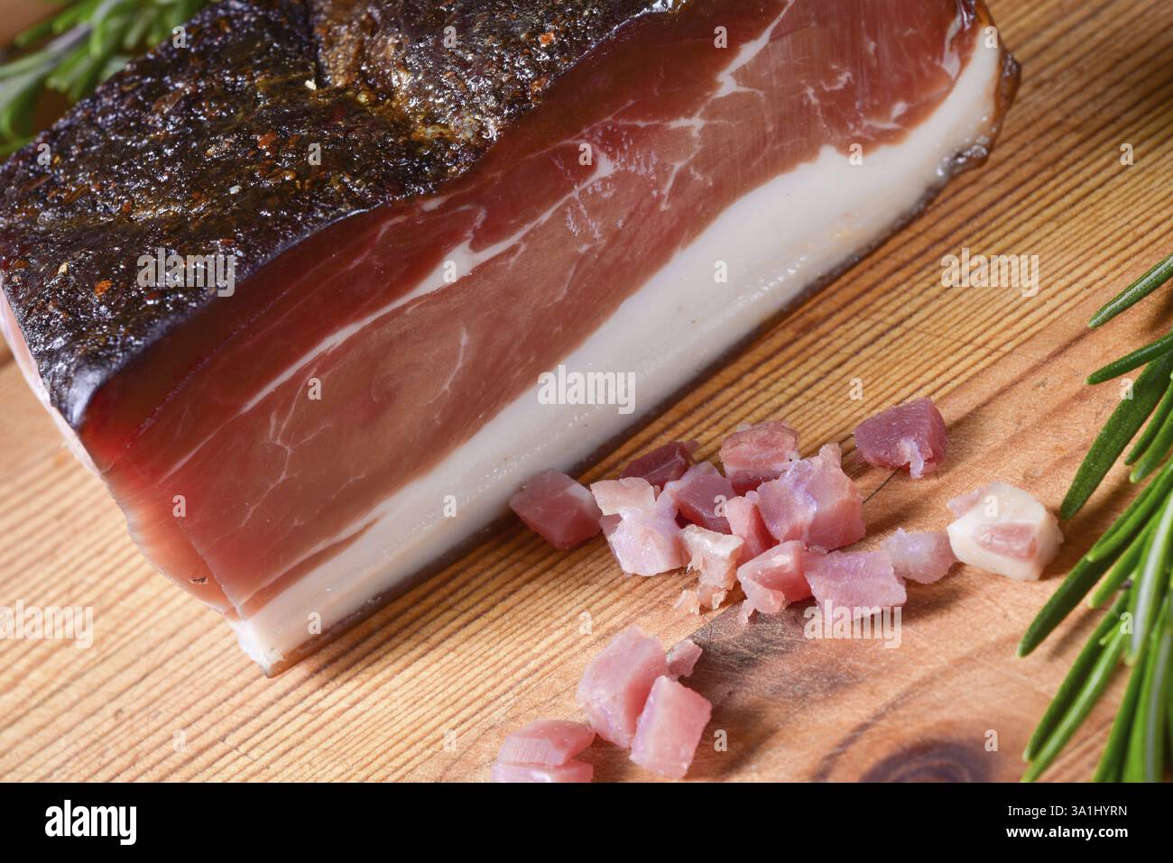 Smoked South Tyrolean bacon Stock Photo - Alamy