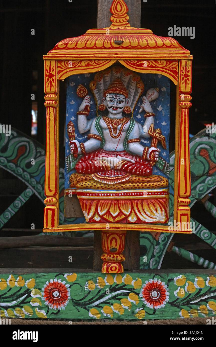 God statue on Rath yatra or Cart festival of Jagannath, Puri, Orissa ...