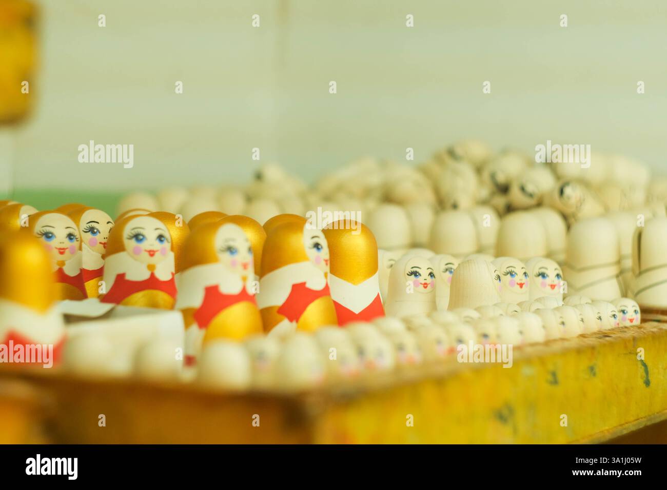 Wooden toys. The process of making handmade wooden products. Hand ...
