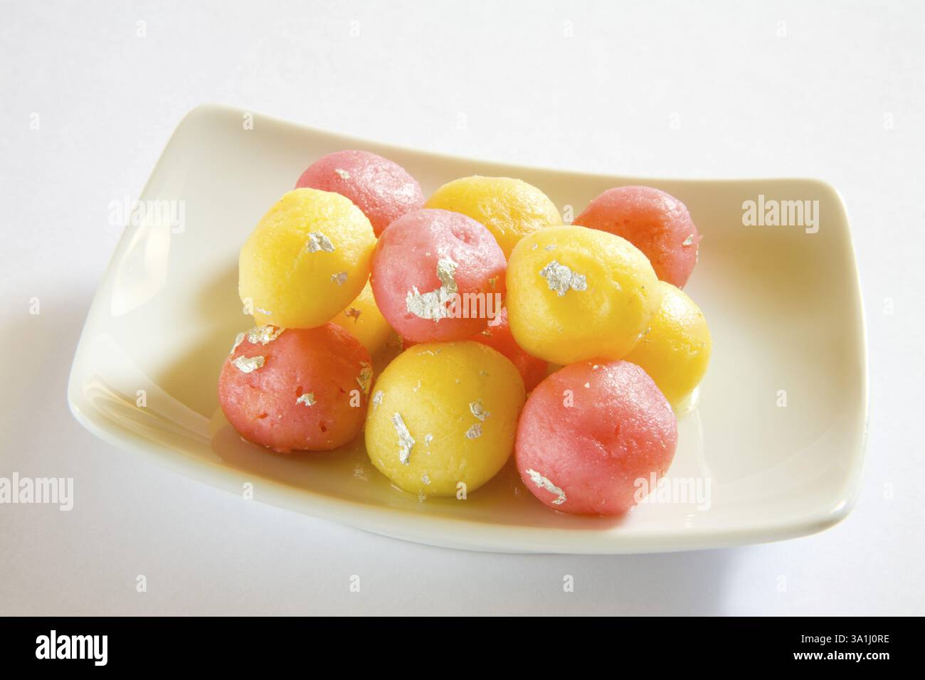 Indian food, sweet dessert angoor Bengali mithai bonbon small ball ...