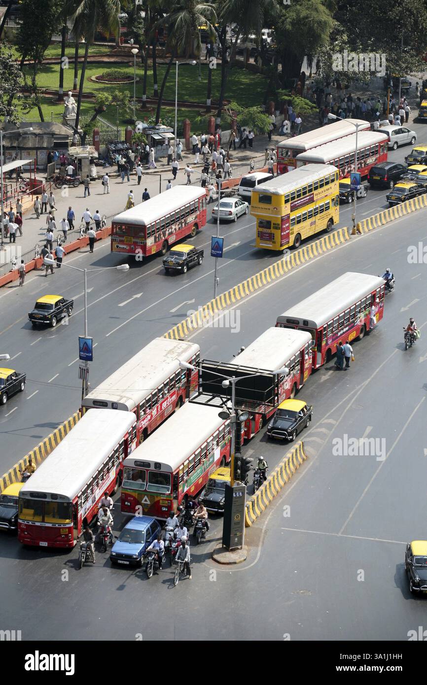 Traffic outside the Chhatrapati Shivaji Terminus (CST), Bombay now ...