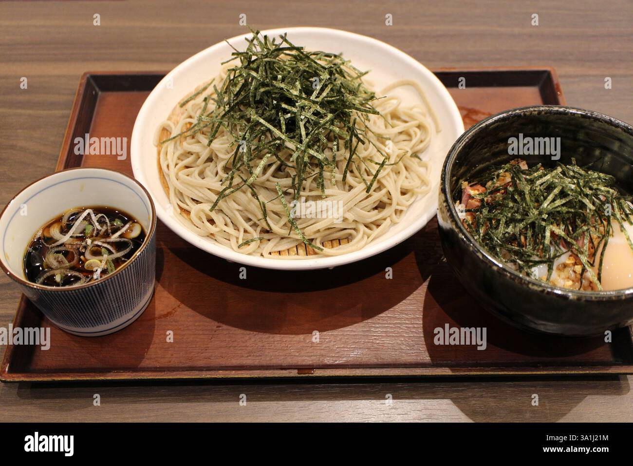 Japanese cuisine: zaru soba and duck rice bowl set meal in Tokyo, Japan ...