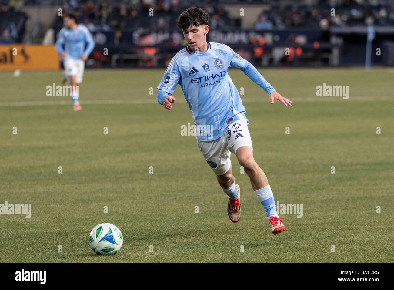 New York, NY, March 8, 2025: Jonathan Shore (32) of NYCFC controls ball ...