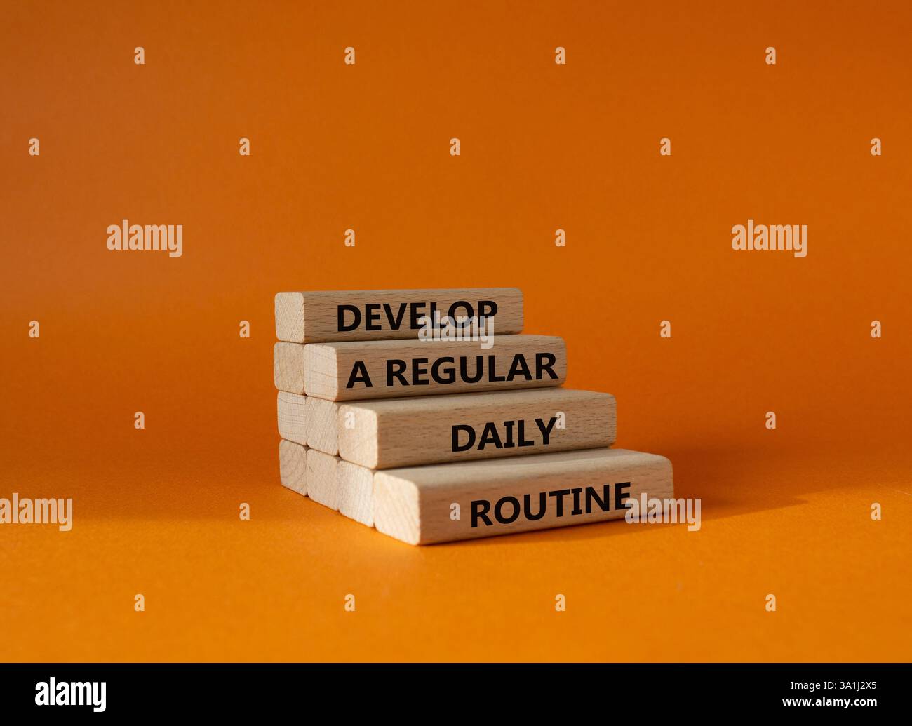 Develop a regular daily routine symbol. Concept words Develop a regular ...