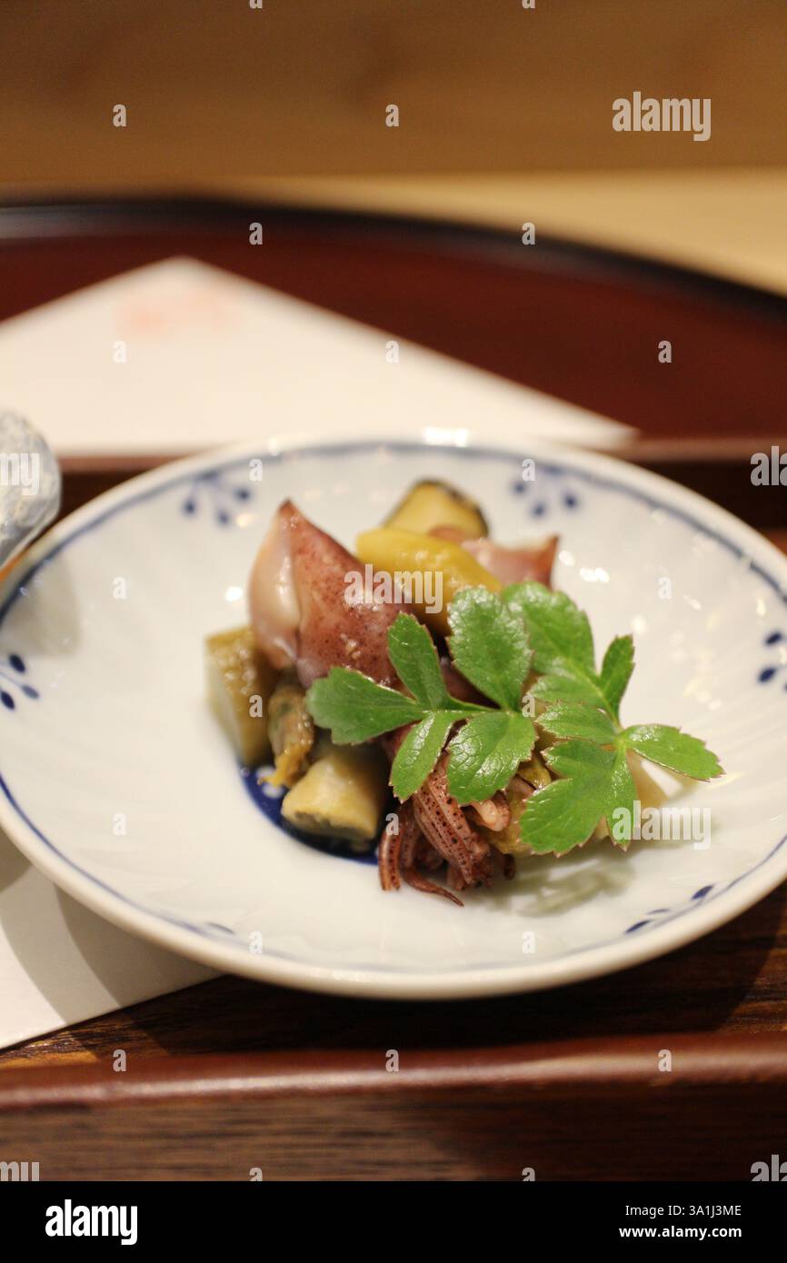 Japanese cuisine: firefly squid with razor clams and burdock in Tokyo ...