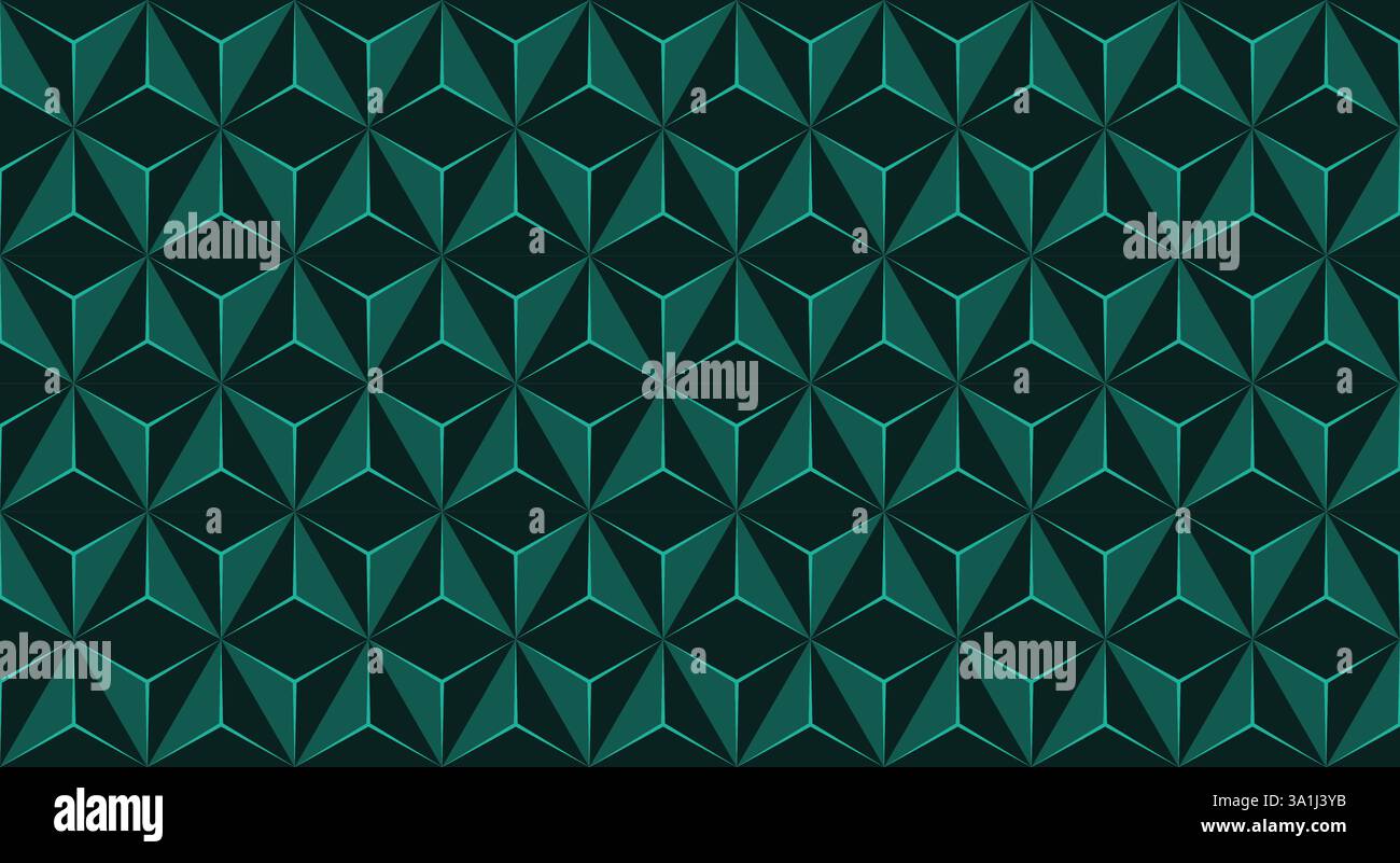 3d Abstract Background with Hexagons, Luxury Green Modern Geometric ...