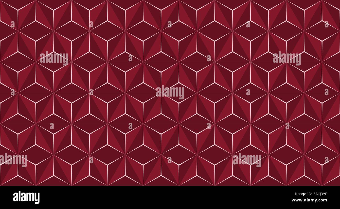 3d Abstract Maroon Background with Hexagons, Luxury Dark Red Modern ...