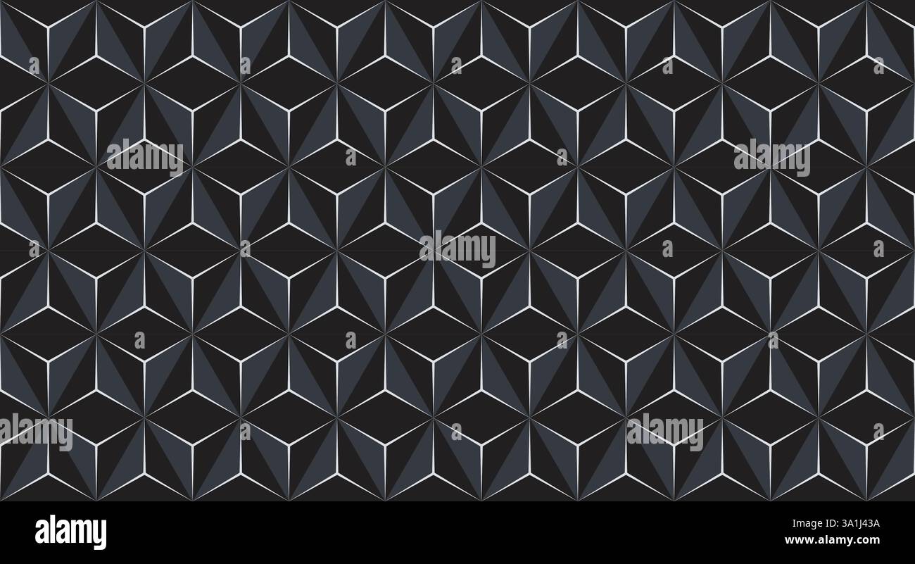 3d Abstract Background with Hexagons, Luxury Black Modern Geometric ...