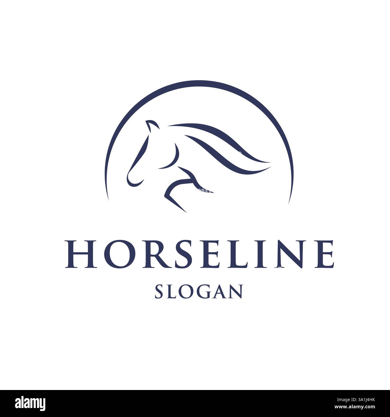 Horse Logo design template with Modern and Minimalist Linear Style ...