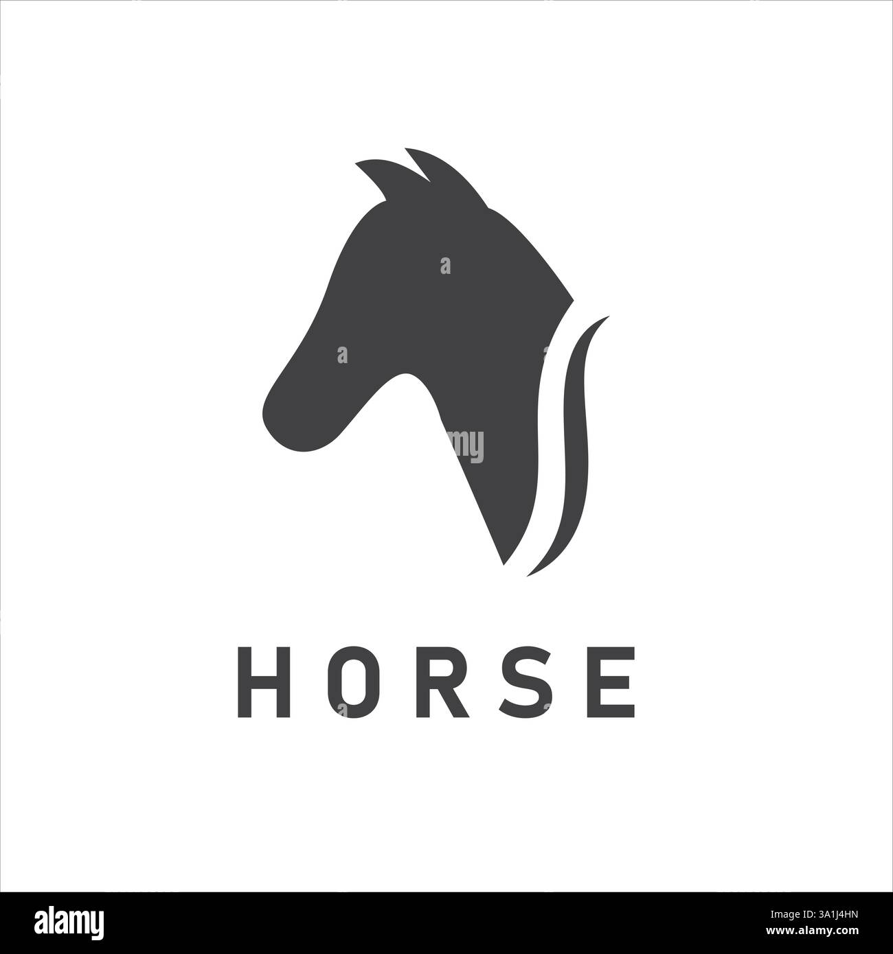 Simple Minimalist Stallion Head Silhouette Vector Illustration Logo ...