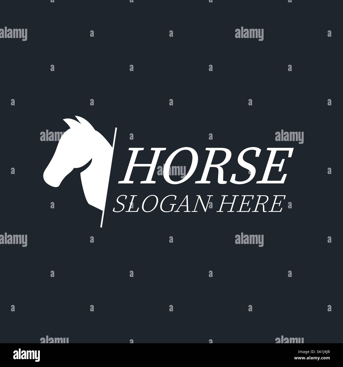 Simple Minimalist Stallion Head Silhouette Vector Illustration Logo ...