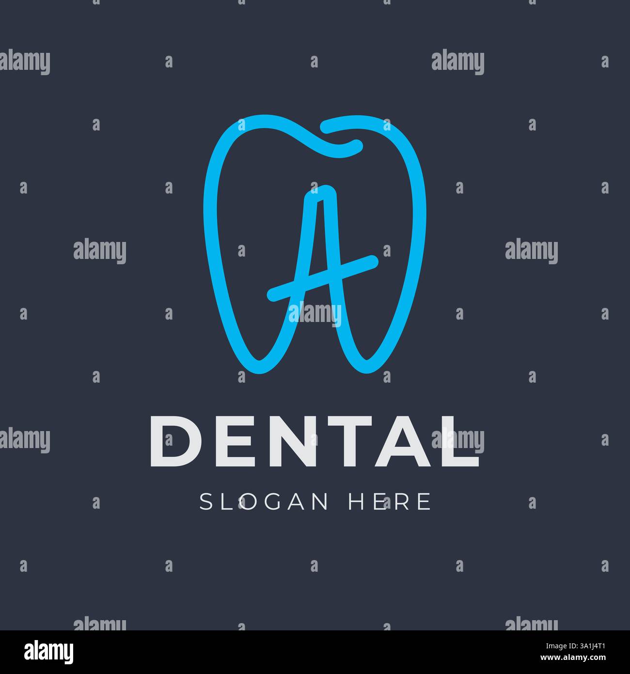 Simple Dental Logo With Letter A, modern and minimalist vector design ...