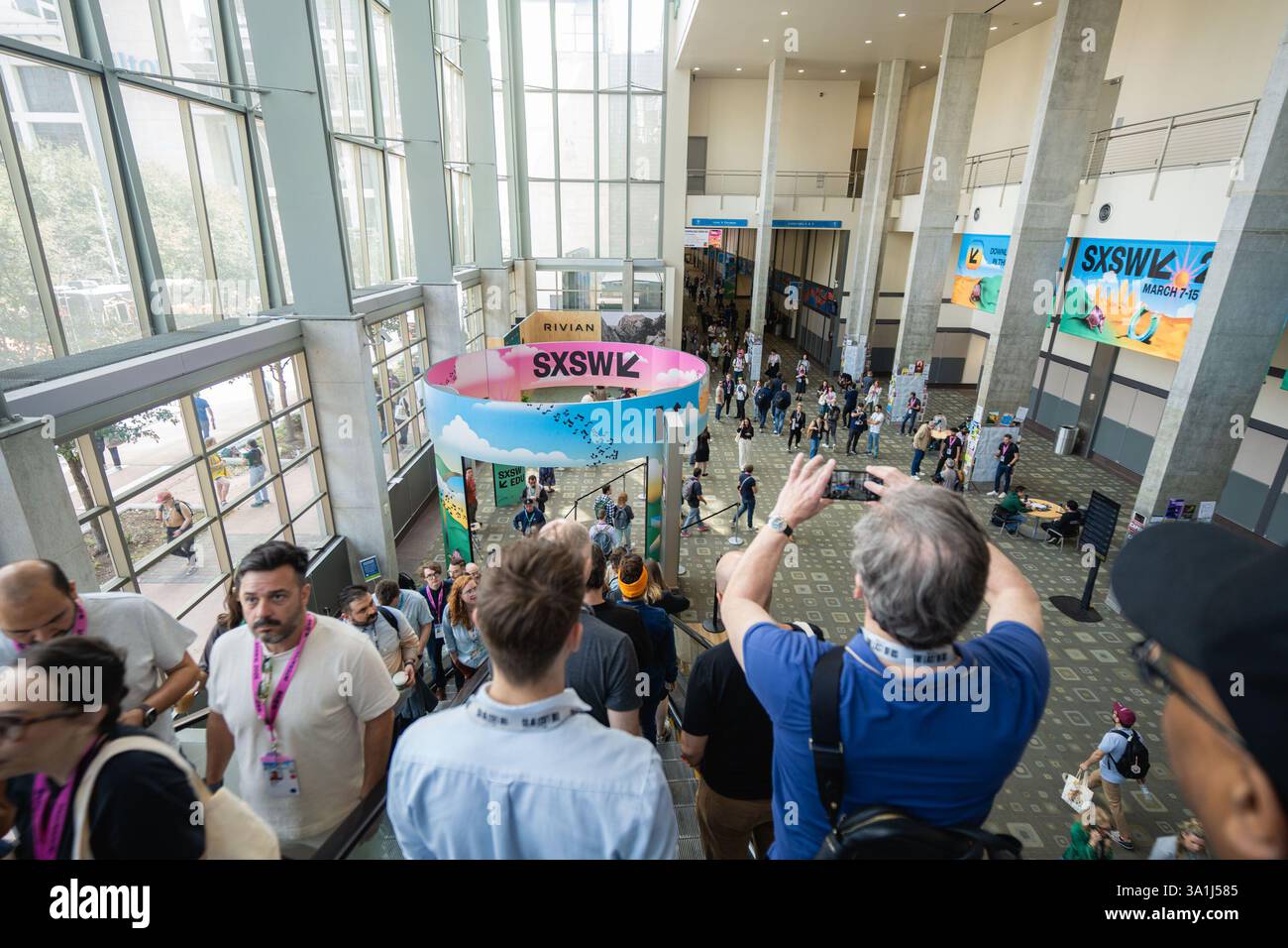 Austin, USA. 8th Mar, 2025. People attend the South by Southwest (SXSW ...