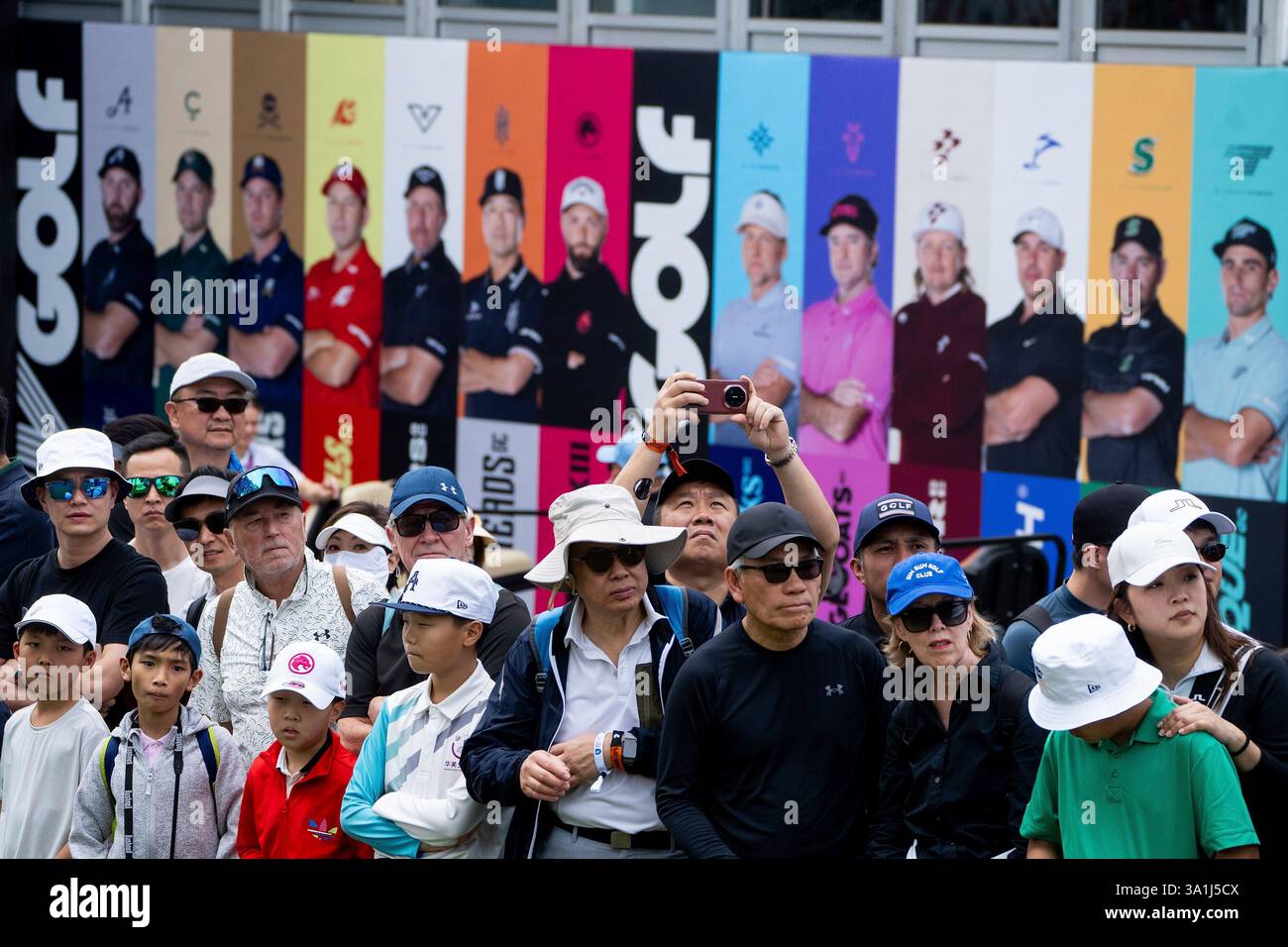 Fans seen on the first hole during the final round of LIV Golf Hong ...