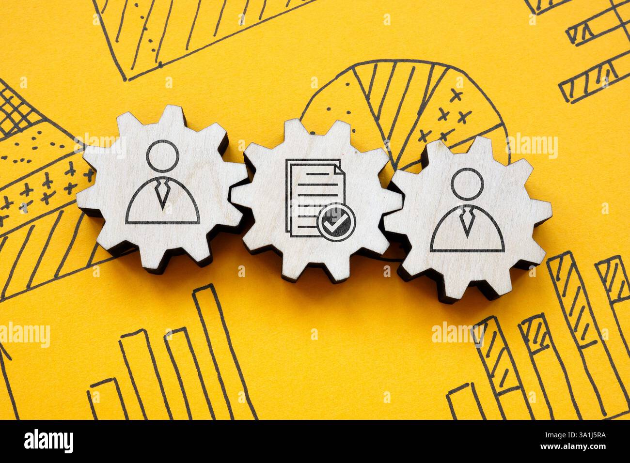 Symbol of contract signing and gear mechanism. Business agreement Stock ...