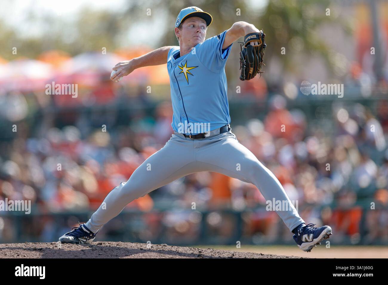 Sarasota FL USA. 8th Mar 2025. Tampa Bay Rays pitcher Ben Peoples (83 ...