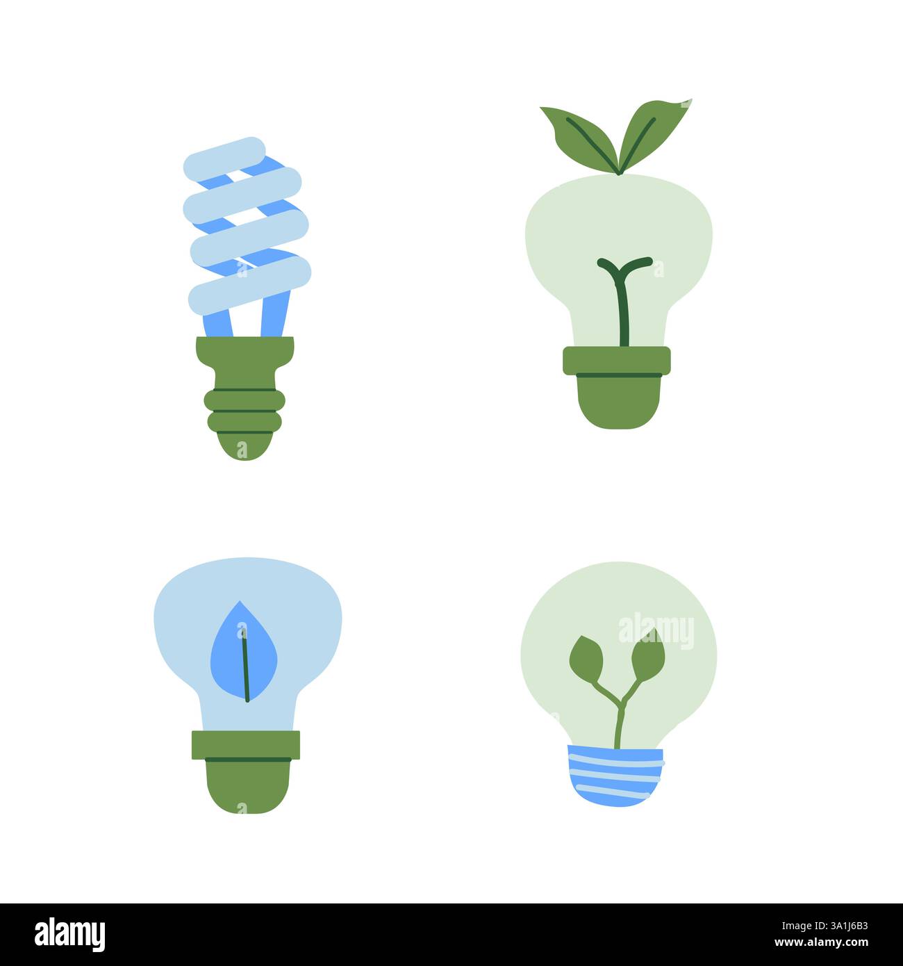 Eco-friendly light bulbs: sustainable energy innovations for a greener future Stock Vector Image ...