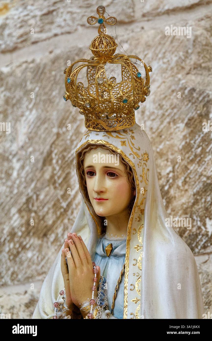 Saint Benoit sur Loire, FRANCE - 01-27-2025: Statue (19th century) of Virgin Mary, Our Lady of ...