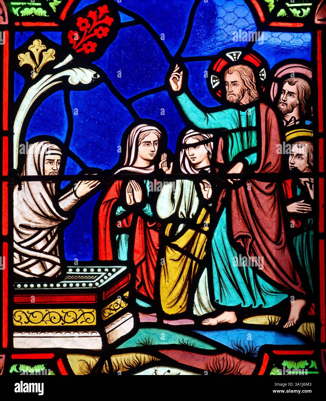 Loris, FRANCE - 01-27-2025: Stained glass (19th century) of Jesus ...