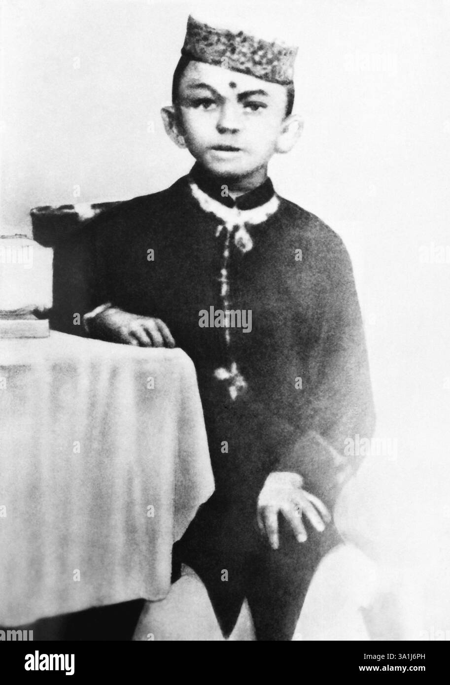 Mahatma Gandhi at the age of seven, 1876, copy, India NA MR Stock Photo ...