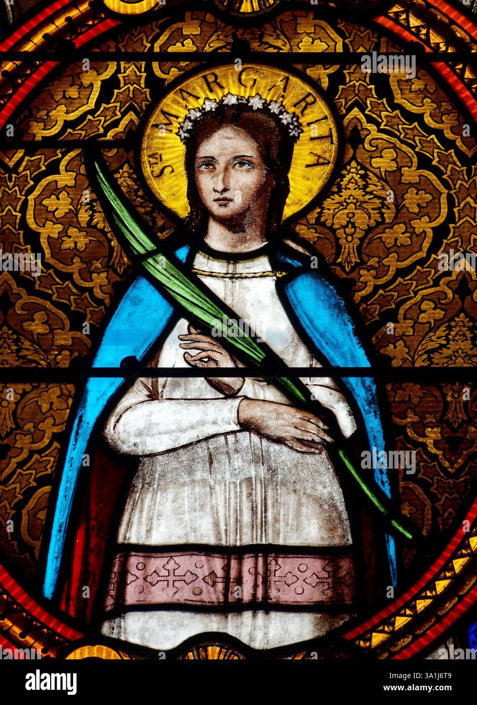 Montargis, FRANCE - 01-27-2025: Stained glass (19th century) of Saint ...