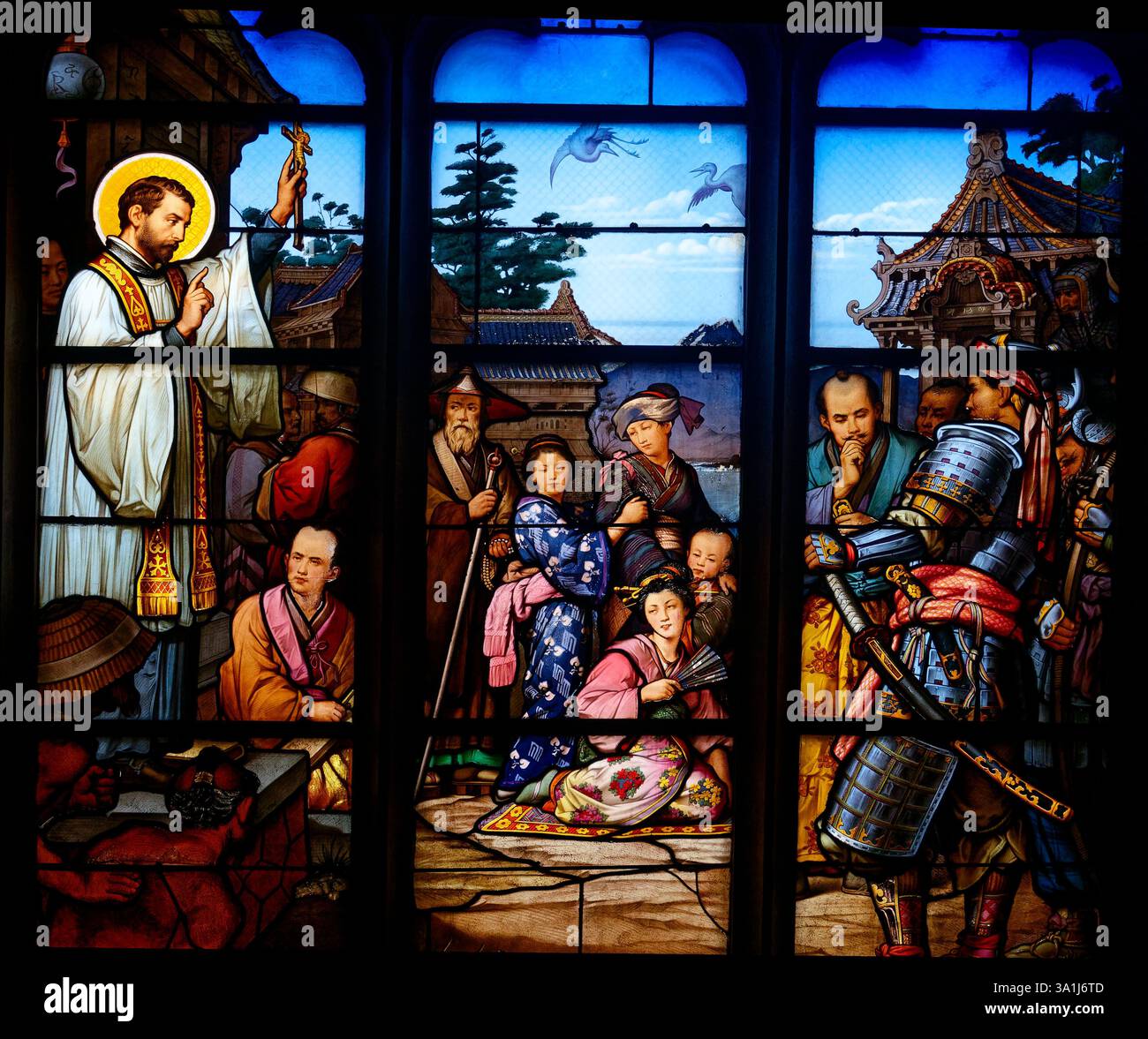 Montargis, FRANCE - 01-27-2025: Stained glass (19th century) of Saint ...