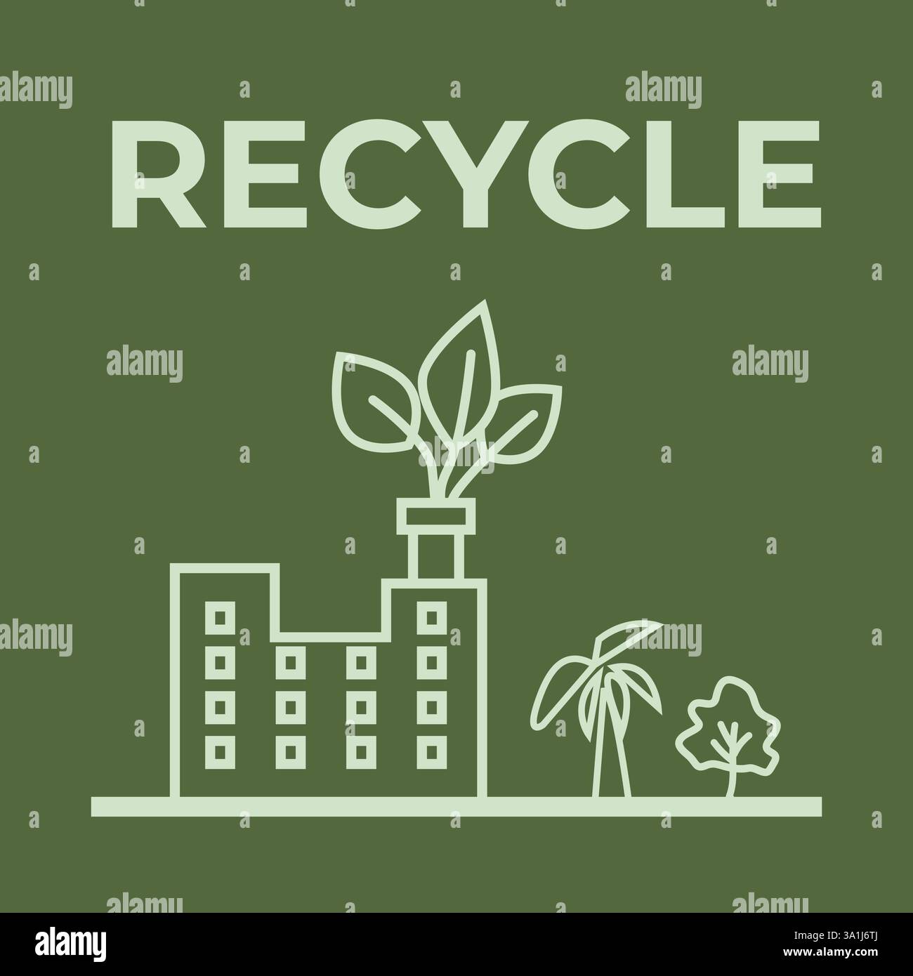 Sustainable growth: factory with leaf design promoting recycling ...