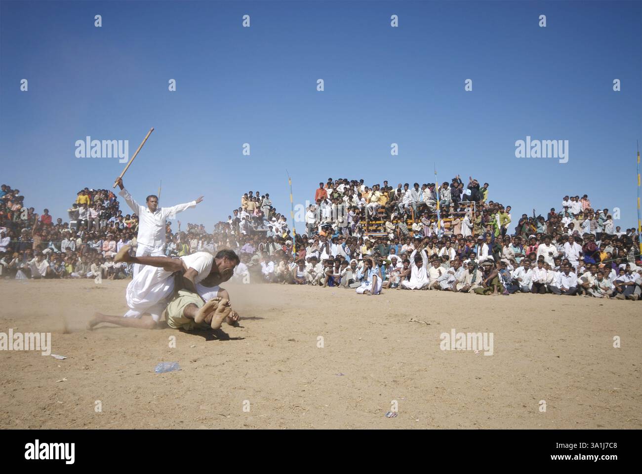 People are watching Bakh MAl Akhada wrestling Shivratri fair, Kutch ...