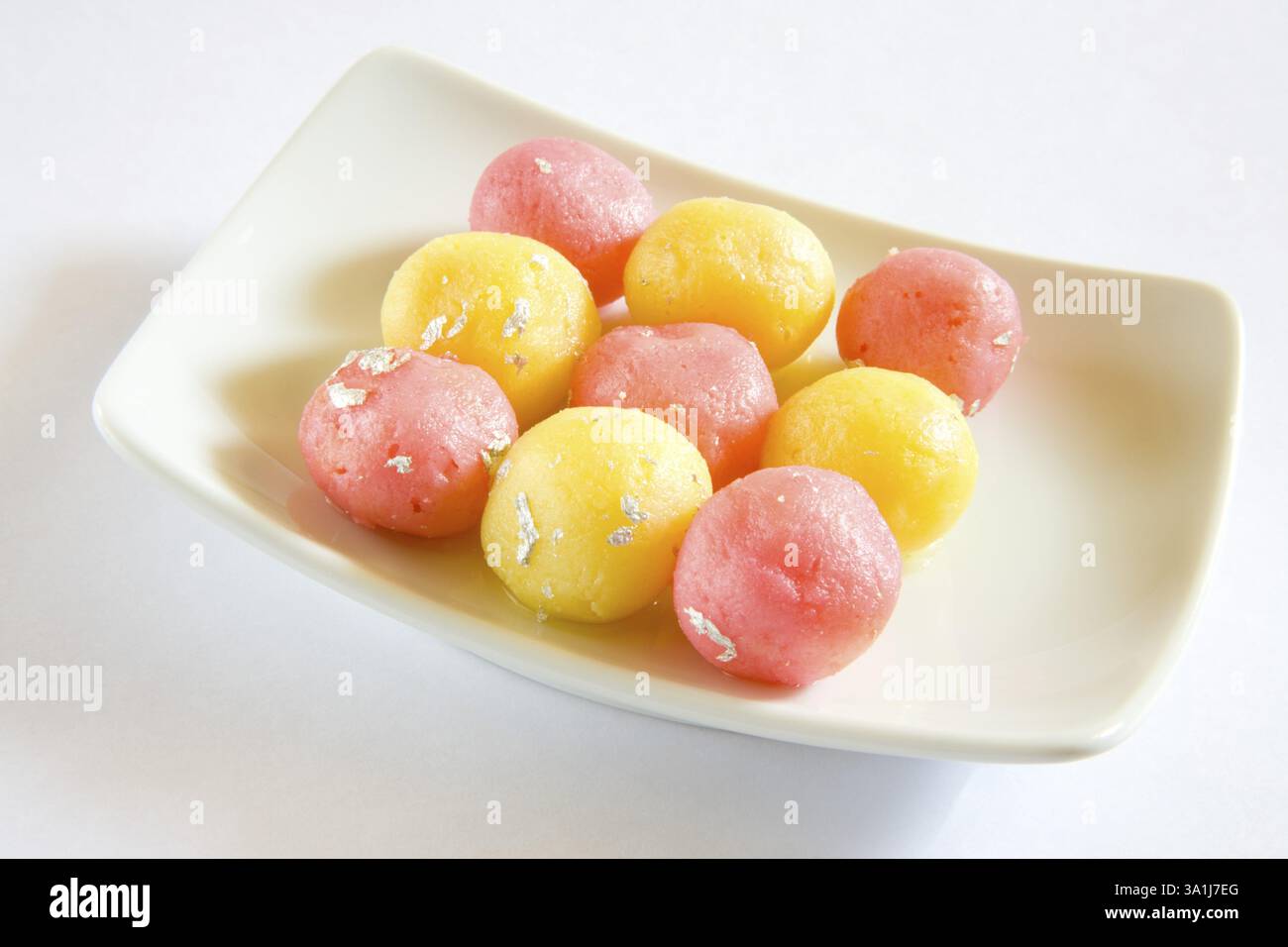 Indian food, sweet dessert angoor Bengali mithai bonbon small ball ...