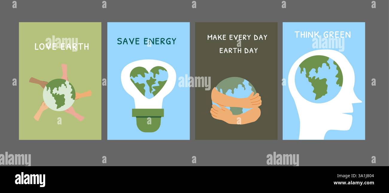 Sustainable living concepts: love earth, save energy, make every day ...