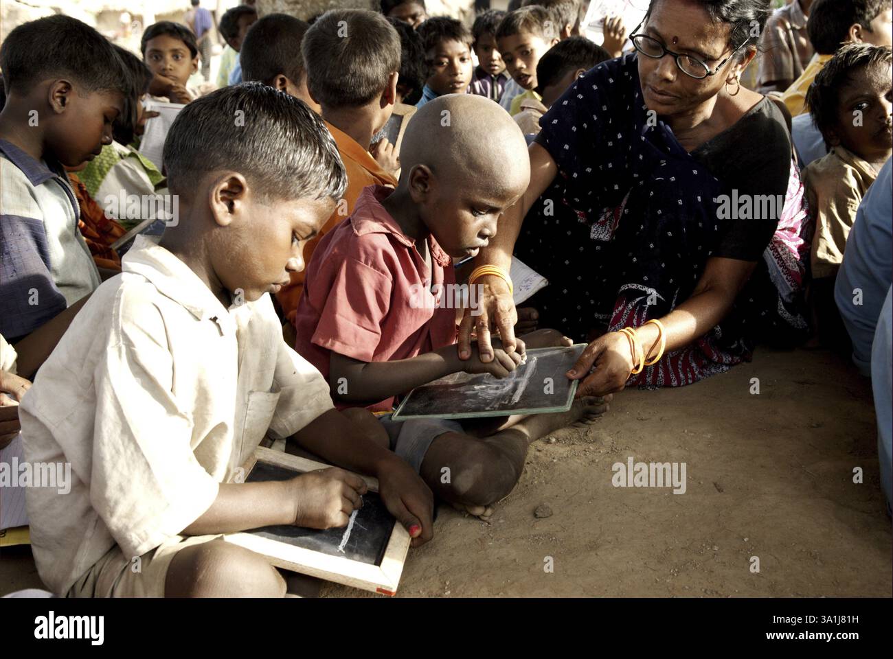 Rural children studying in school, Rajouli, Nawada, Bihar, India, Asia ...
