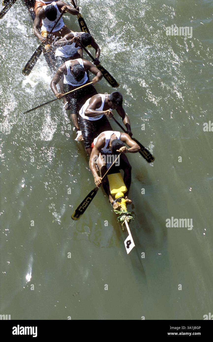 Indian men compete in boat race, Kerala, India, Asia Stock Photo - Alamy