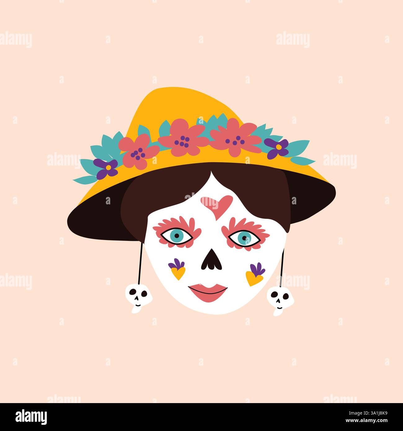Woman hat flower flowers Stock Vector Images - Alamy