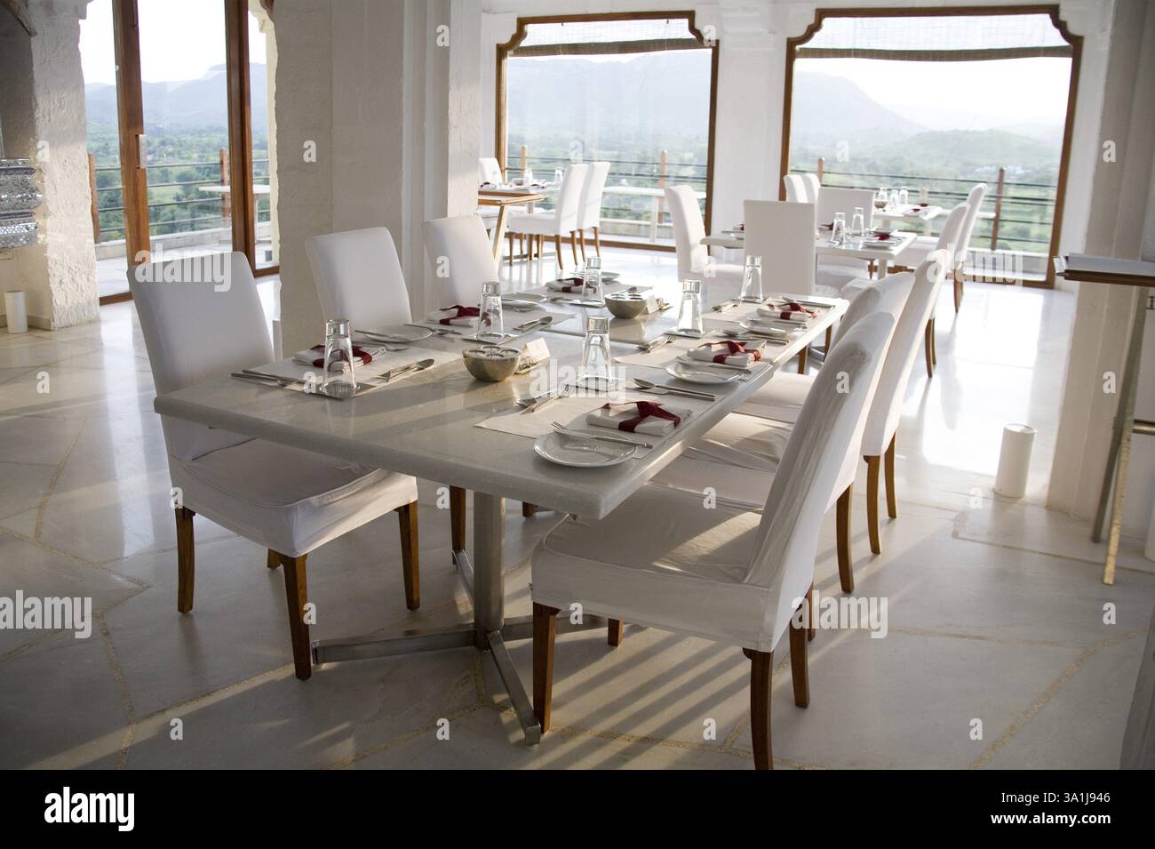 White dinning hall luxury royal setup in rich palace Devigadh turned ...